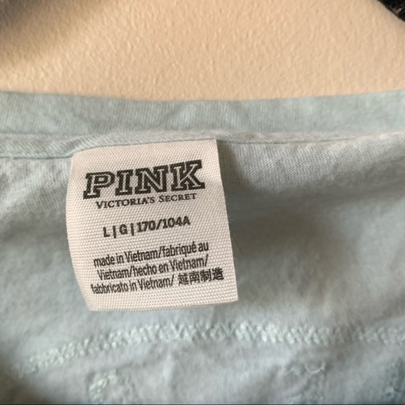 PINK Victoria's Secret | Tops | Vs Pink Light Blue Sequin Henley Top ...